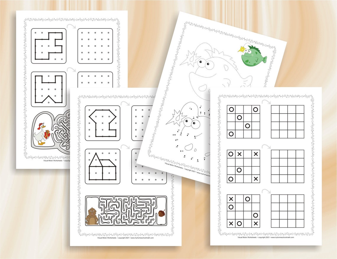 Visual Motor Worksheets Exercises to Improve Fine Motor and - Etsy