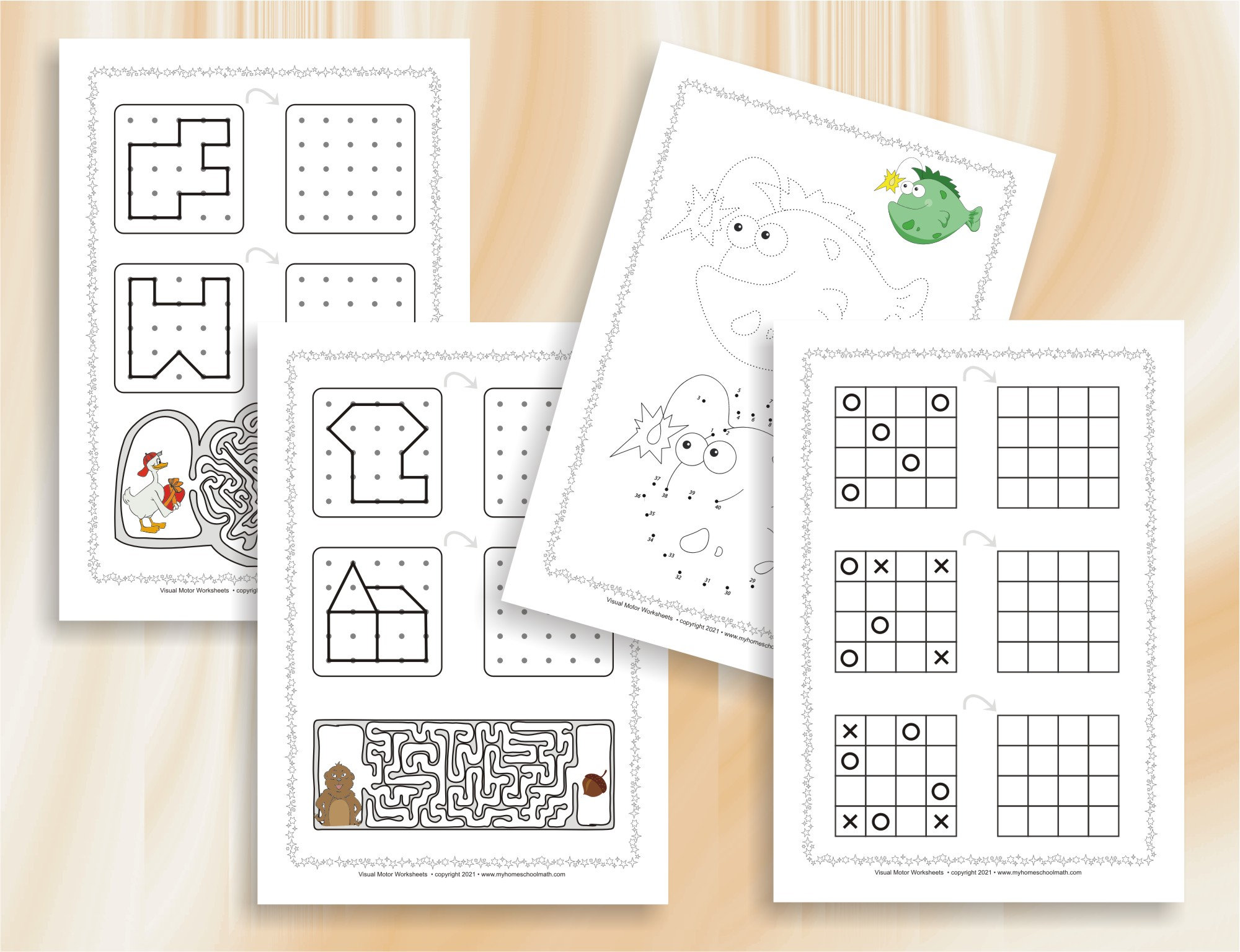 Visual Motor Worksheets - Exercises to Improve Fine Motor and Visuo ...