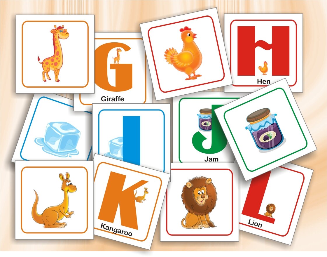 Alphabet Matching Cards ABC Memory Game Printable Etsy Alphabet Matching Cards ABC Memory Game Printable Etsy