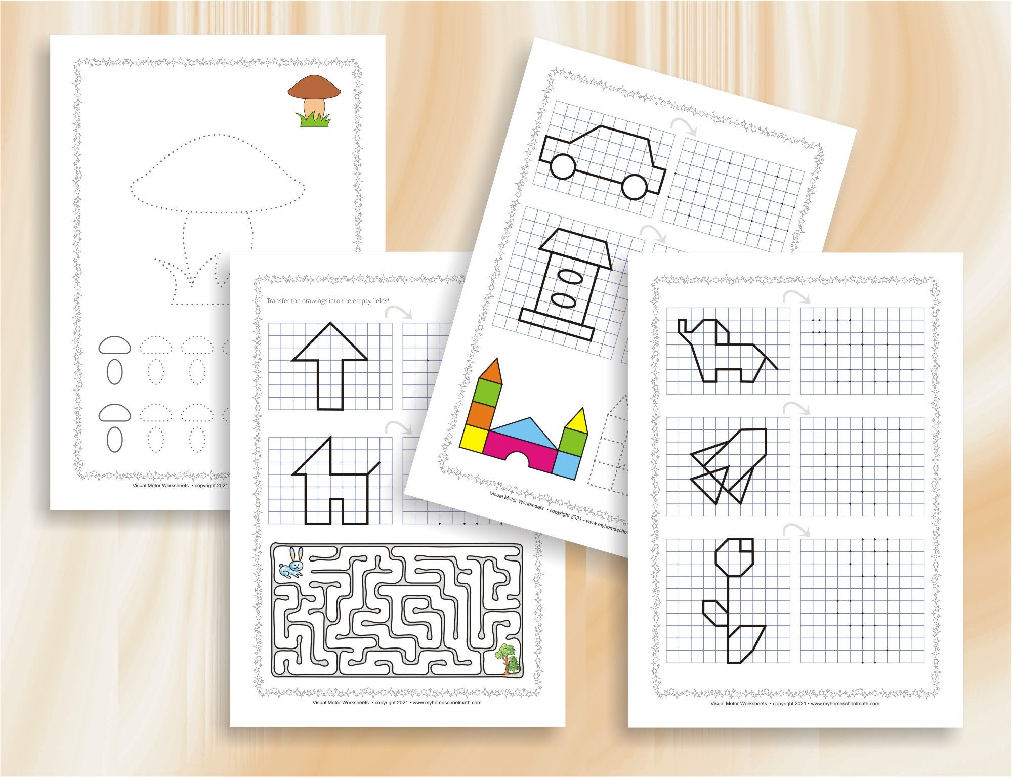 Visual Motor Worksheets - Exercises to Improve Fine Motor and Visuo ...