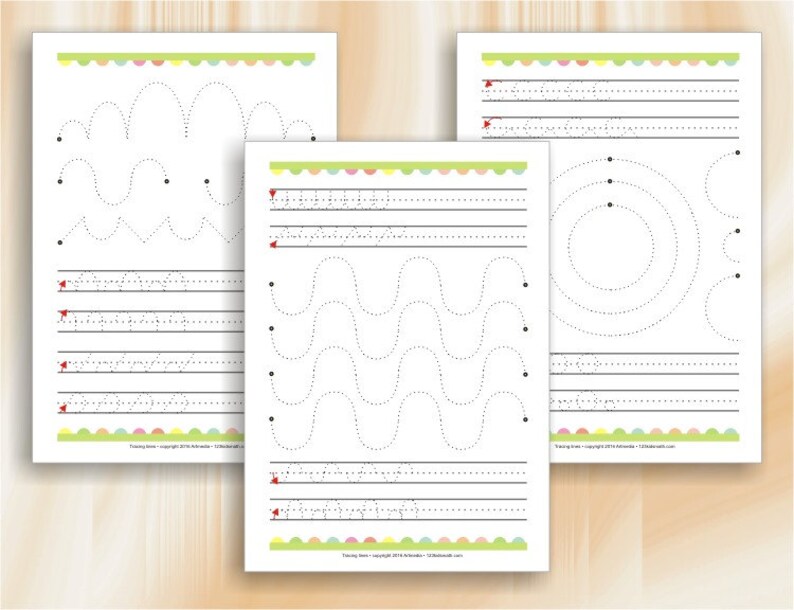 Tracing Lines Pre-Write Practice Line Tracing for preschool | Etsy