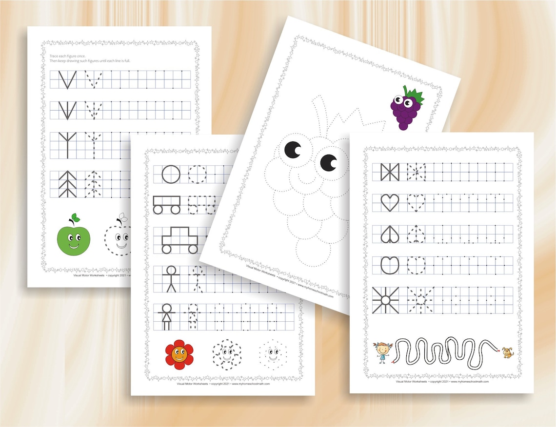 Visual Motor Worksheets - Exercises to Improve Fine Motor and Visuo ...