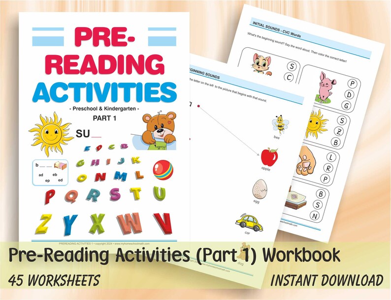 Pre-reading Activities (part 1) | Preschool & Kindergarten Worksheets ...