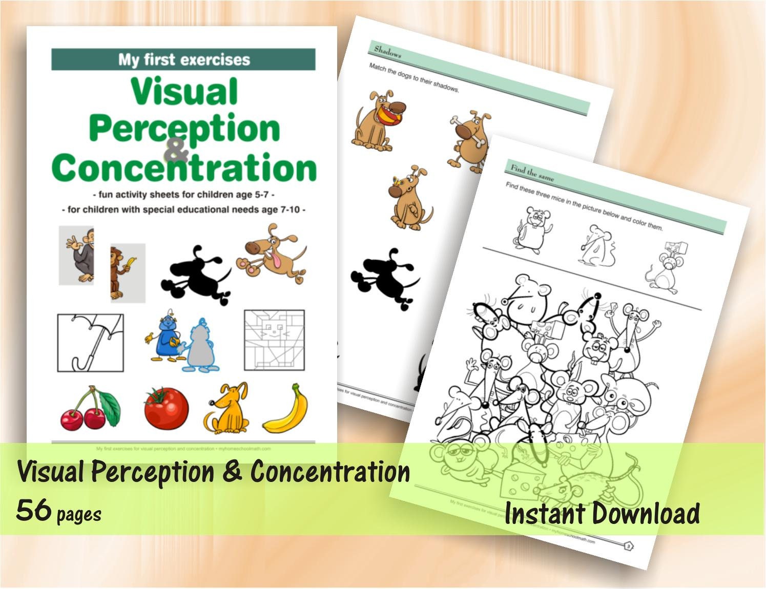 My First Exercises for Visual Perception and Concentration 56 Printable ...