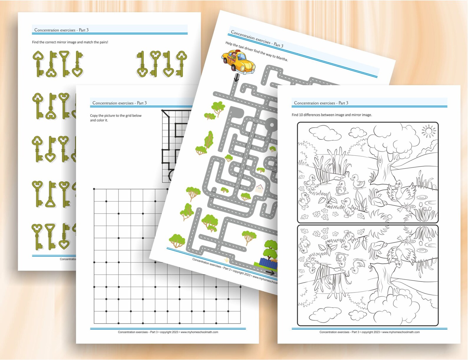 Concentration Exercises Workbook: Kids Puzzles, Ages 8-12 (digital ...