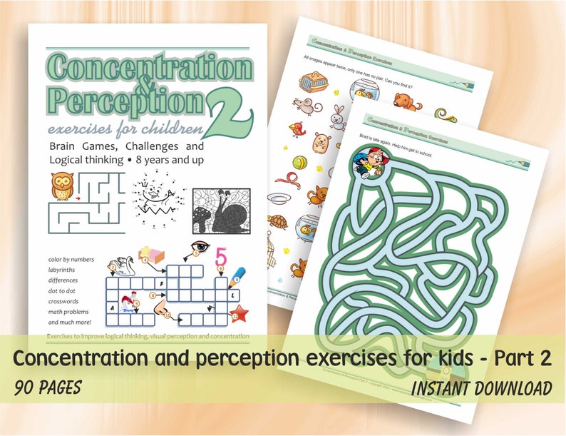 Concentration and Perception Exercises for Kids Part 2 age 8 90 ...
