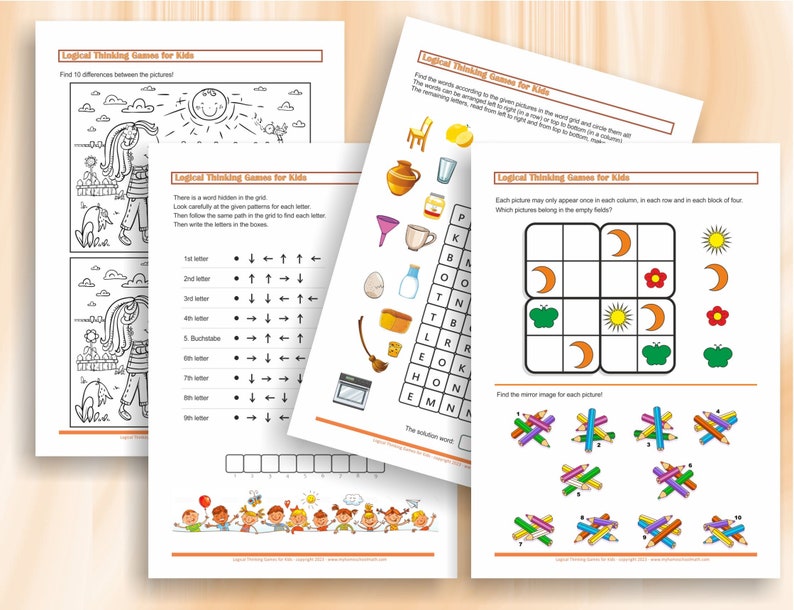 Logical Thinking Games for Kids Brain Teasers for Children Ages 8 64 ...