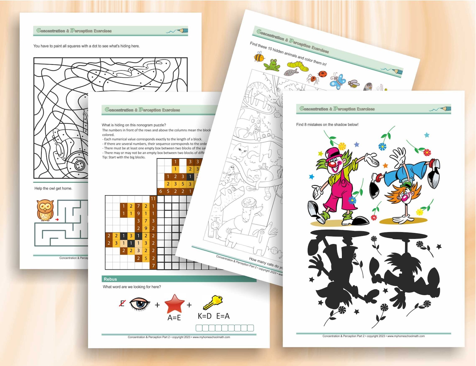 Concentration and Perception Exercises for Kids Part 2 age 8 90 ...