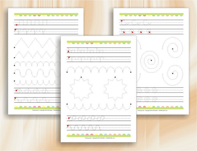 Tracing Lines Pre-Write Practice Line Tracing for preschool | Etsy
