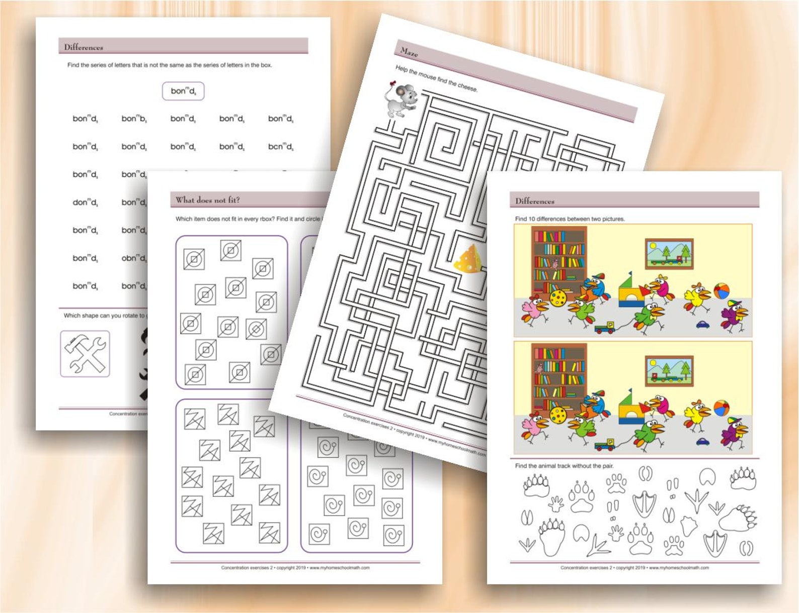 Concentration Exercises for Kids - Part 2 (age 8-12) | 39 Printable ...
