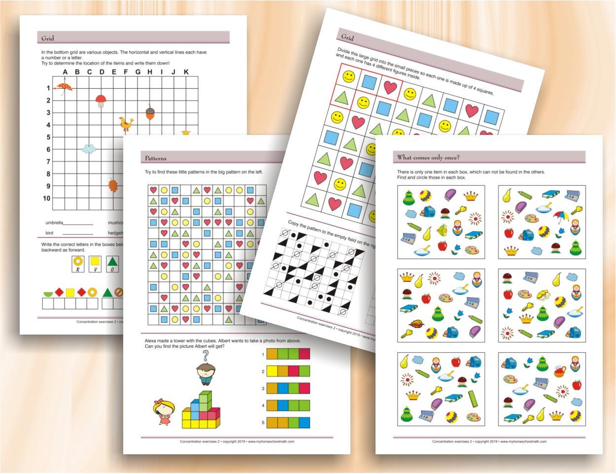 Concentration Exercises for Kids - Part 2 (age 8-12) | 39 Printable ...