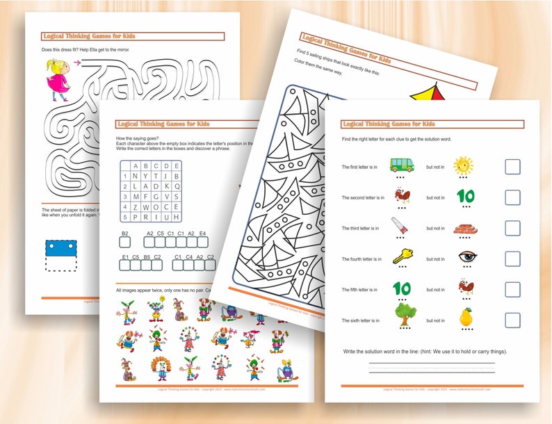 Logical Thinking Games for Kids Brain Teasers for Children Ages 8 64 ...