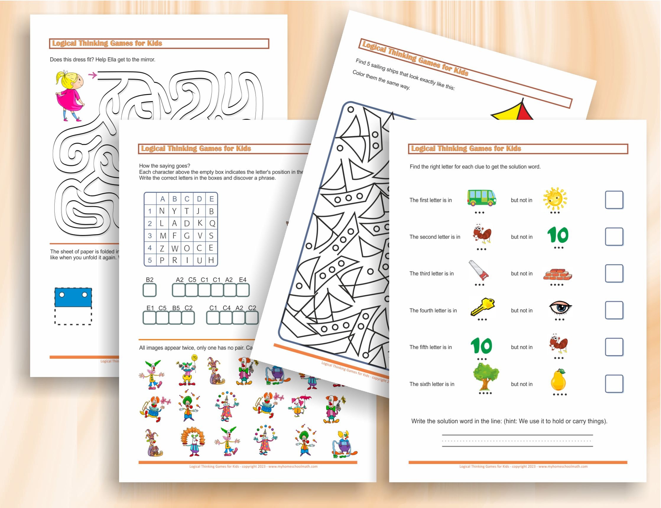 Logical Thinking Games for Kids Brain Teasers for Children Ages 8 64 ...