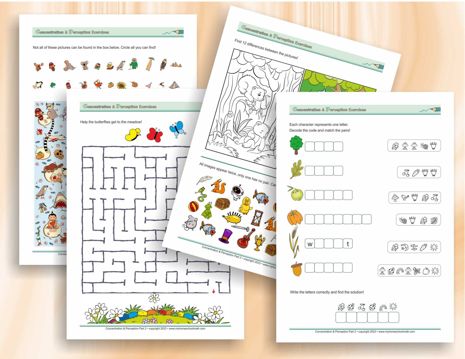 Concentration and Perception Exercises for Kids - Part 2 (age 8+) | 90 ...