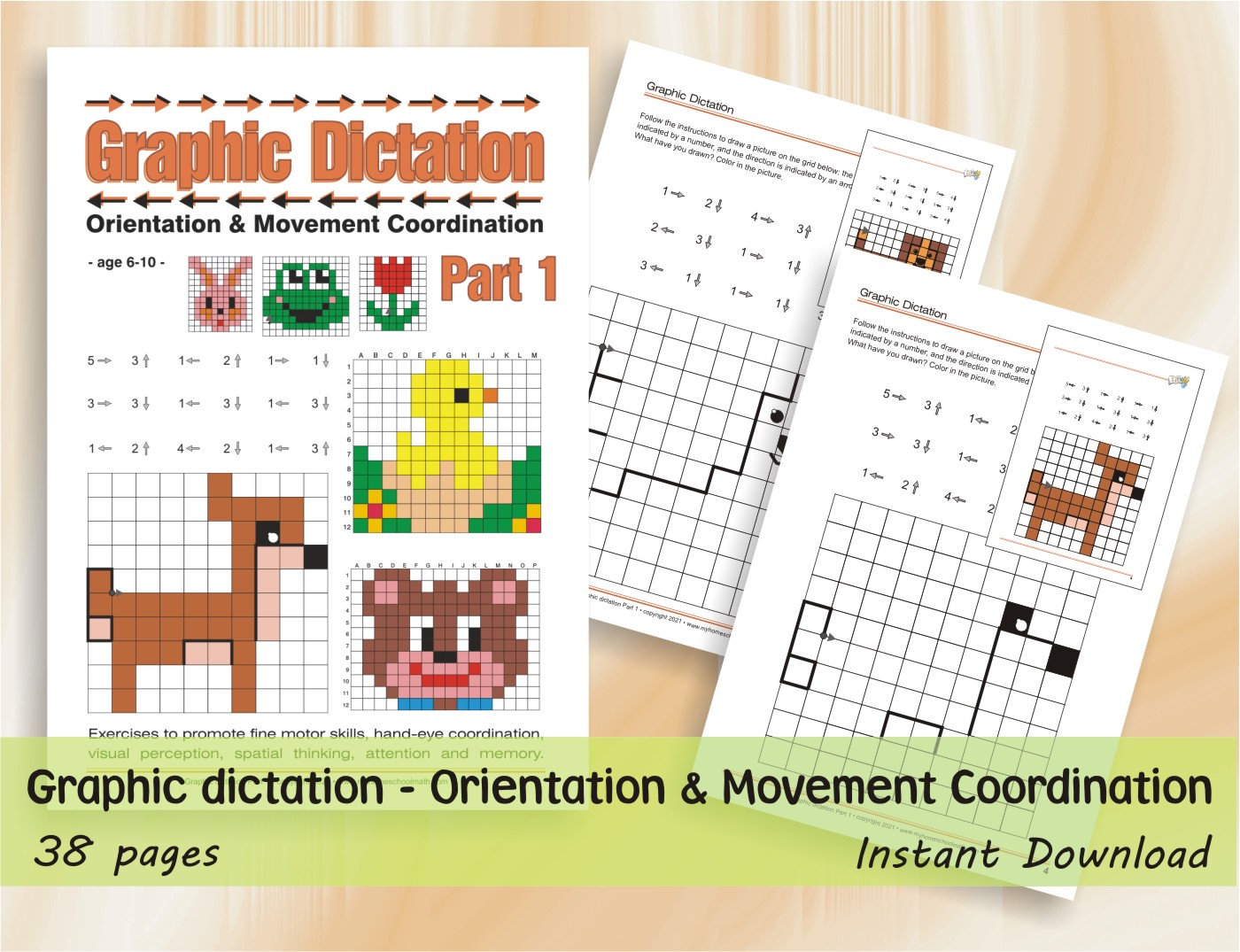 Graphic Dictation 1 - Orientation & Movement Coordination (age 6-10 ...