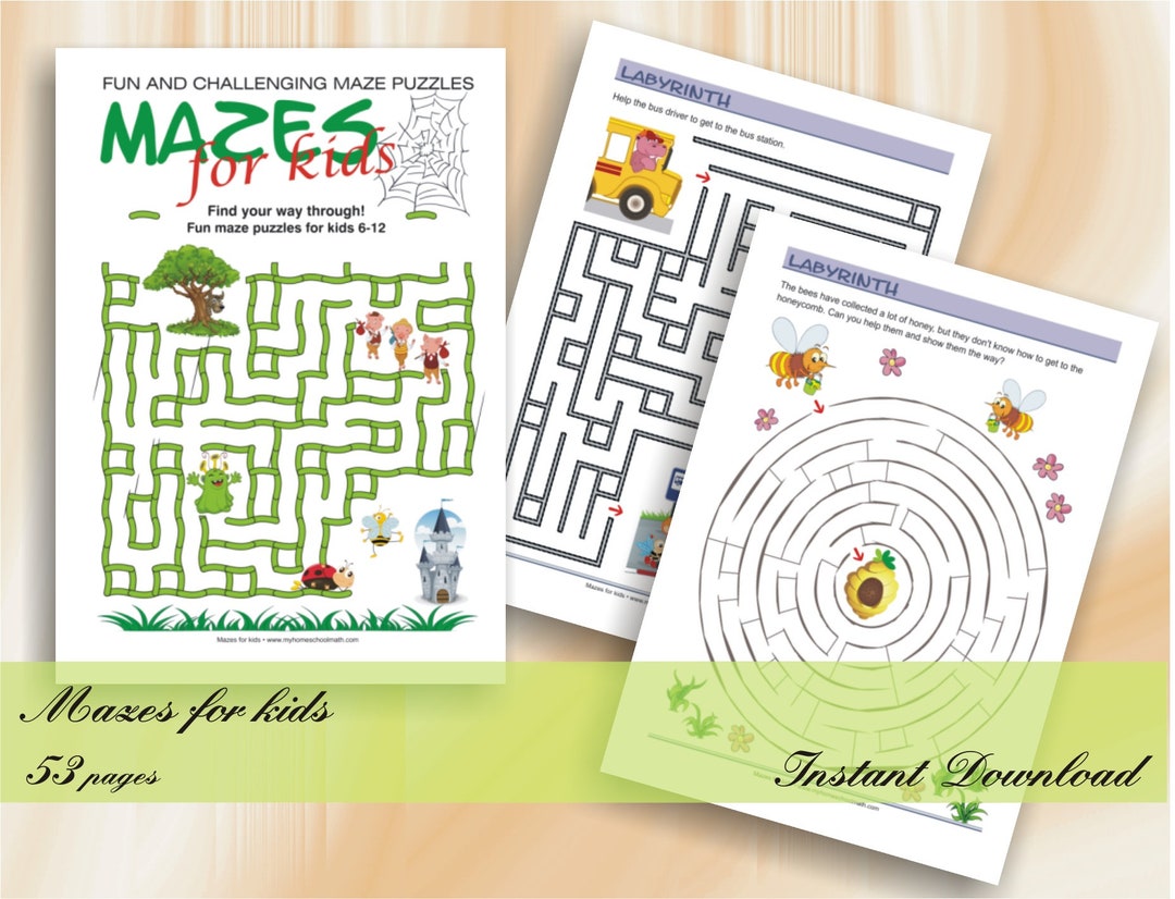 Fun and Challenging Mazes for Kids 53 Printable Worksheets download ...