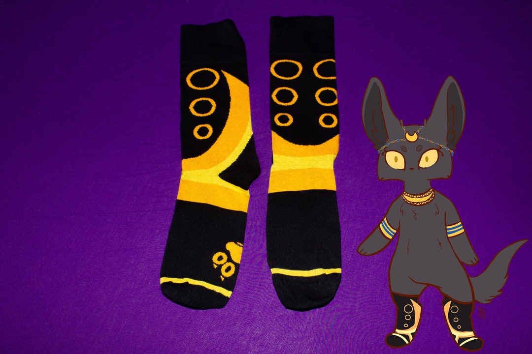 Umbreon Inspired Socks - Faux Paws Socks Anubis - Etsy