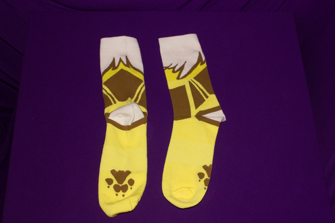 Jolteon Inspired Socks - Faux Paws Socks Zeus - Etsy