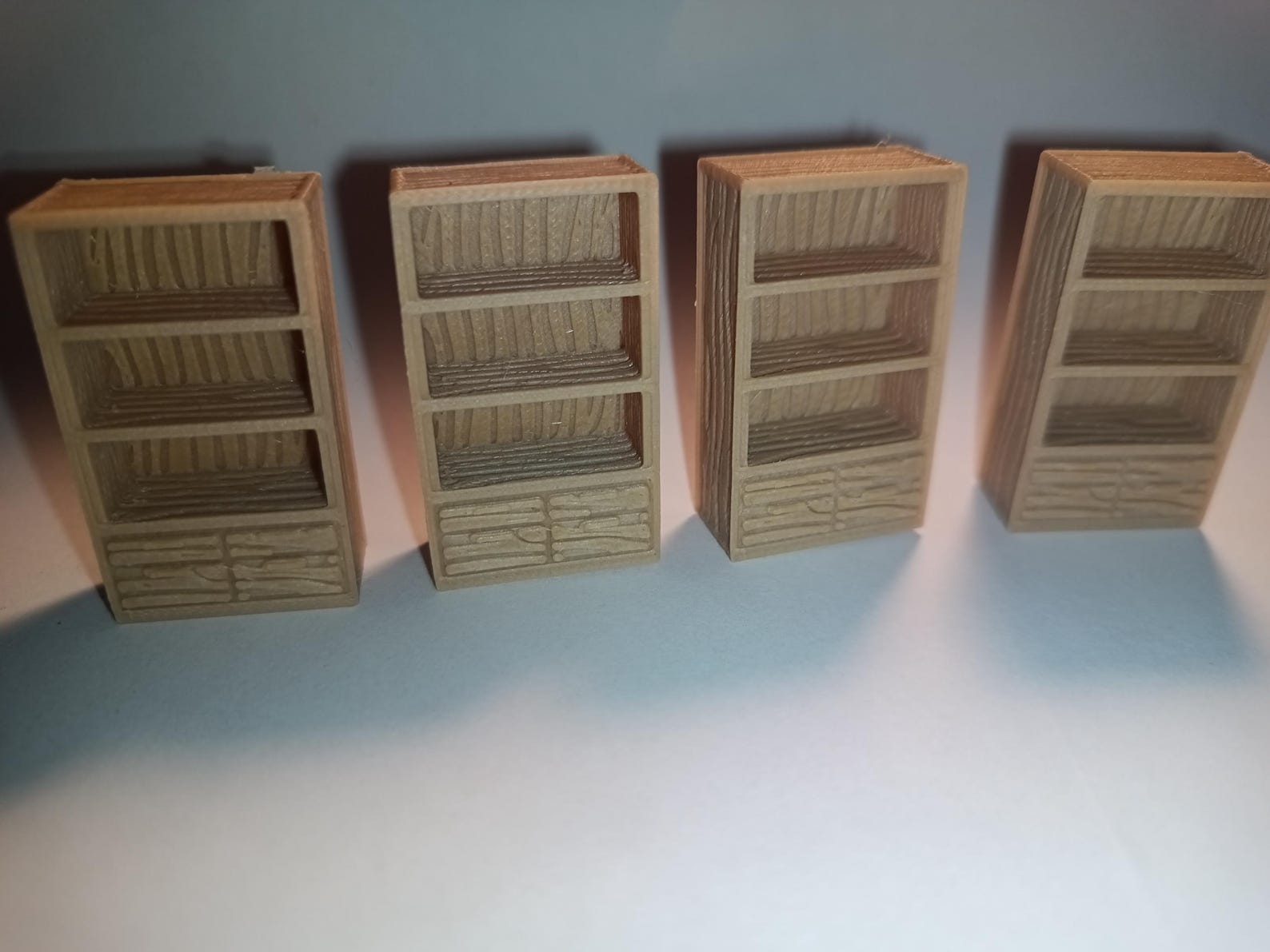 4x Book Shelves Shelf MINIATURES 1.5" Tall Dollhouse RPG DND Tabletop ...