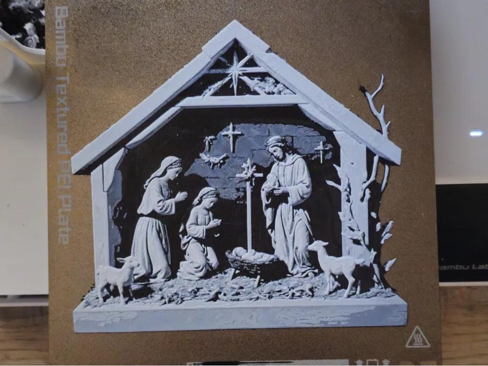 3D Printed Lithograph CHRISTMAS Nativity Scene Holiday Jesus Wall Desk ...