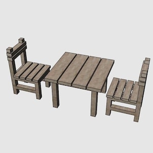 28mm WOOD Pla Table Chairs Set Terrain RPG Tavern Miniatures Minis DND ...