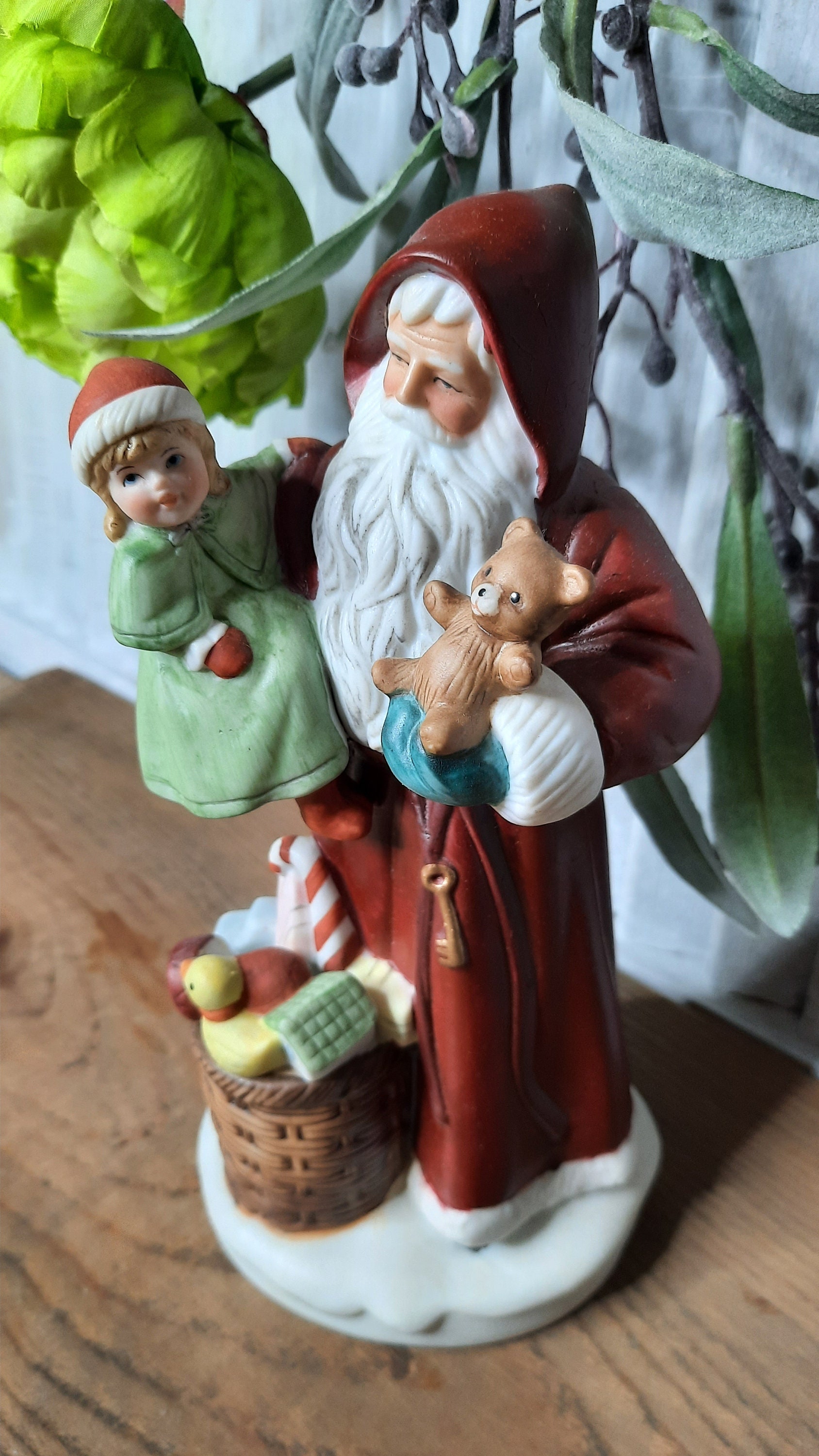 Porcelain Santa Figurine - Etsy