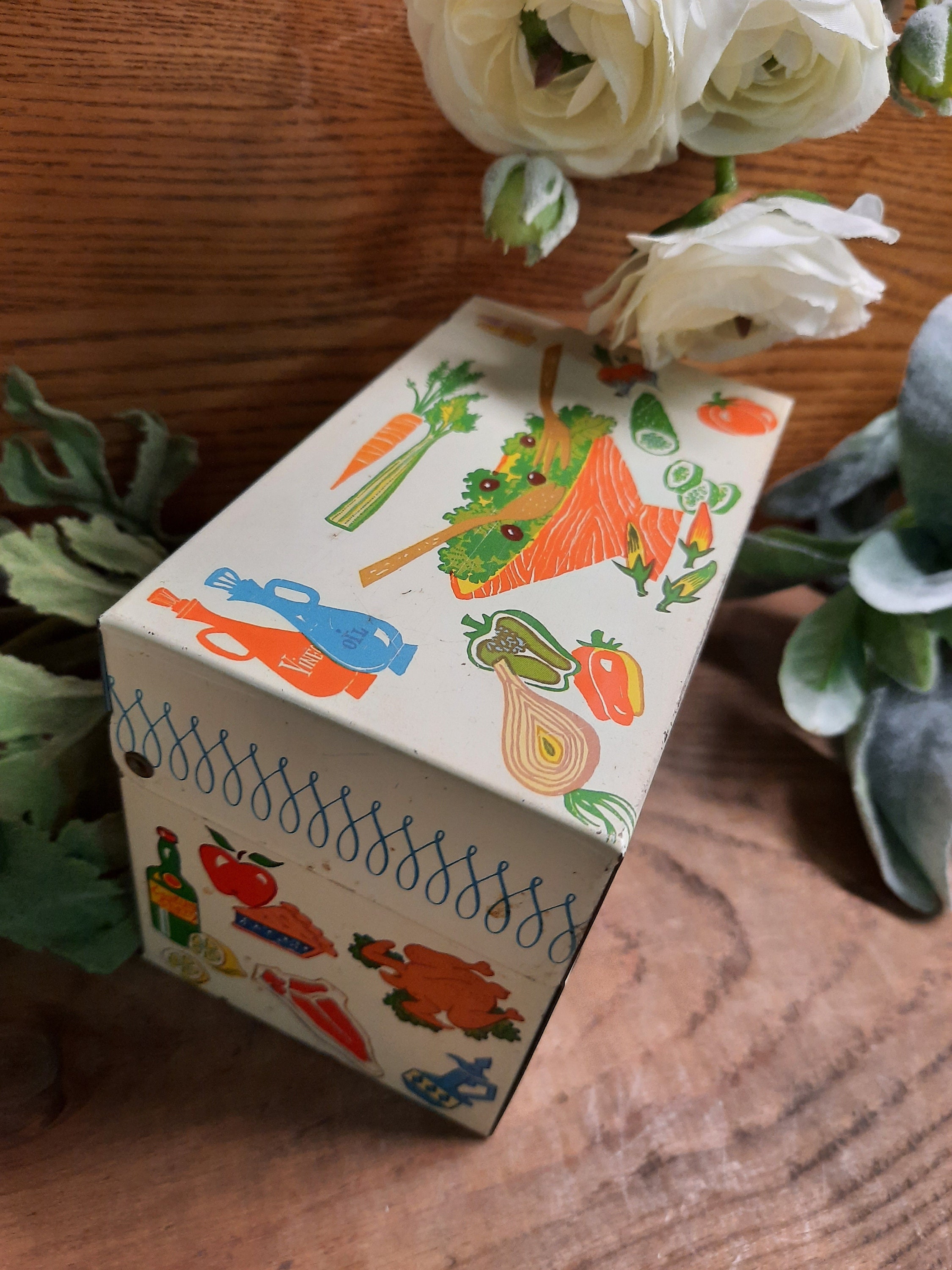 Vintage Metal Recipe Box - Etsy