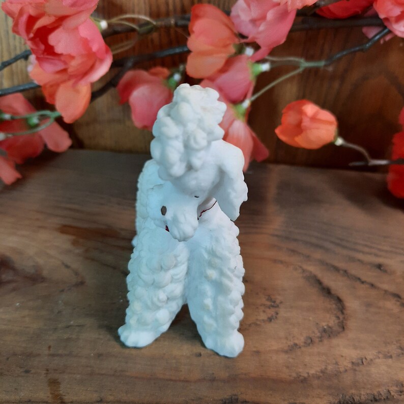 Vintage Chalkware Poodle Figurine, Miniature Dog Sculpture - Etsy
