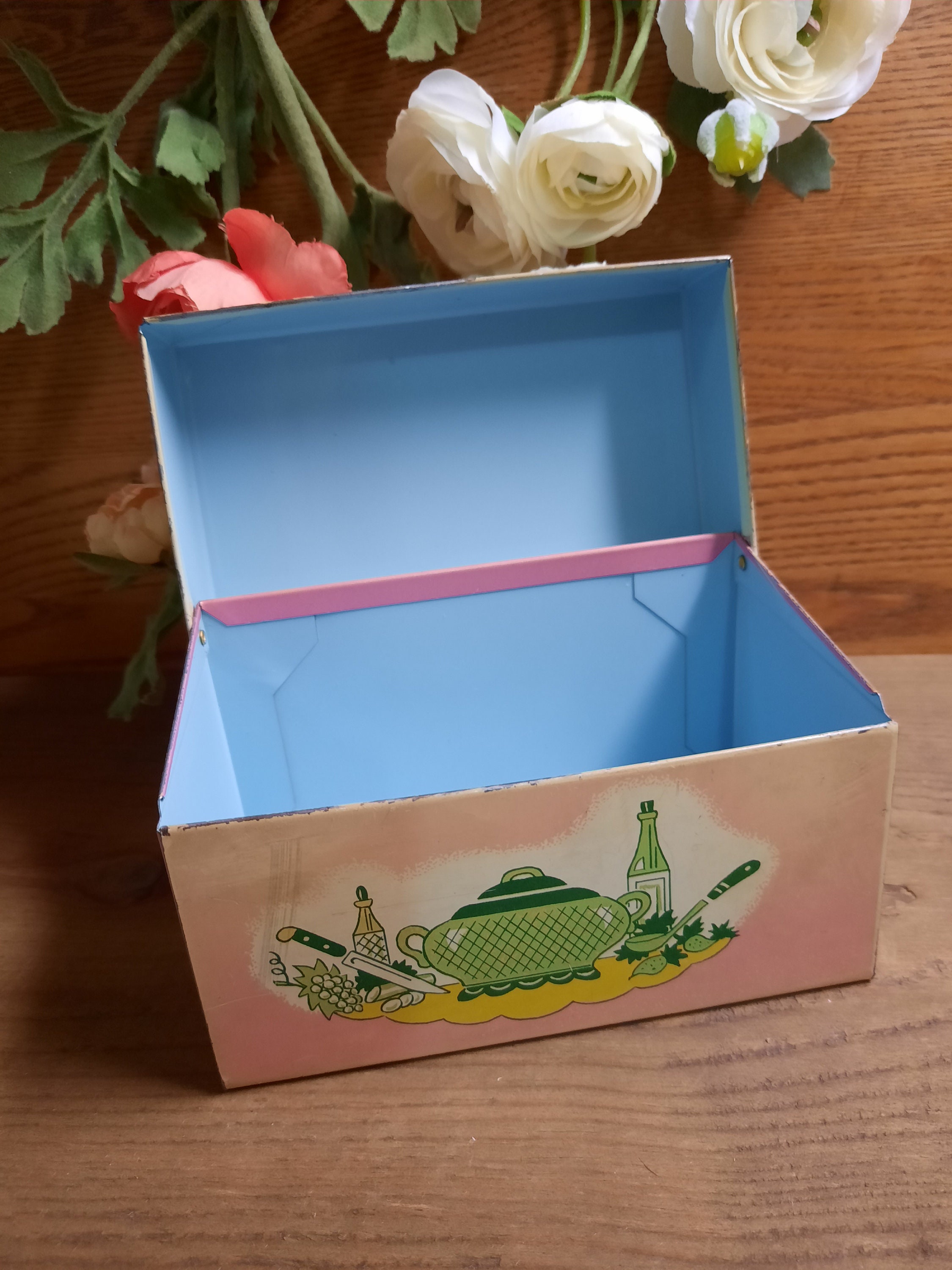 Vintage Metal Recipe Box - Etsy