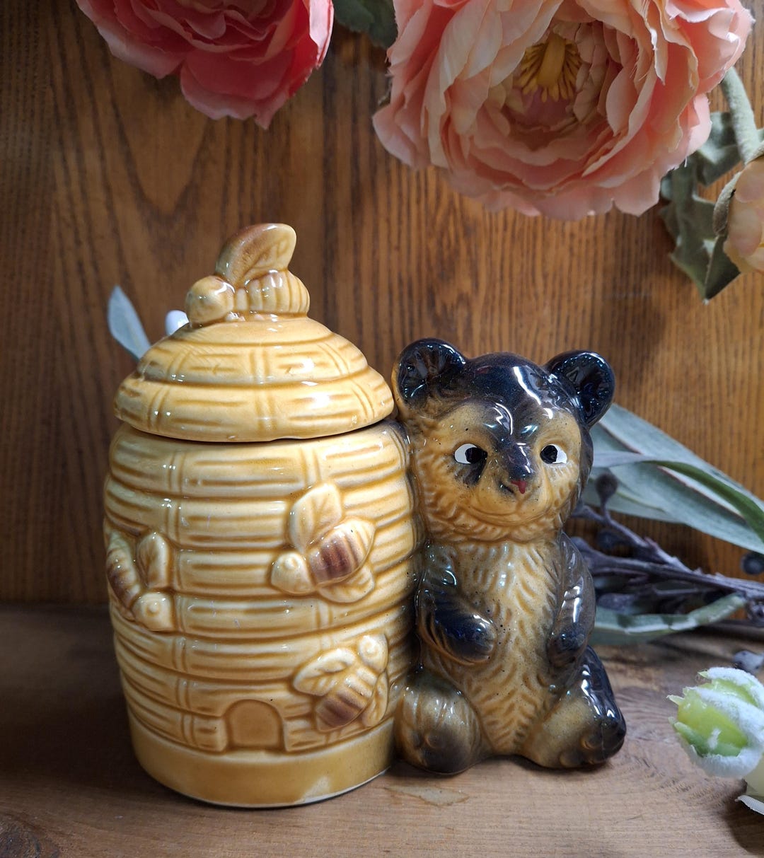 Vintage Armbee Bear Honey Pot With Spoon - Etsy