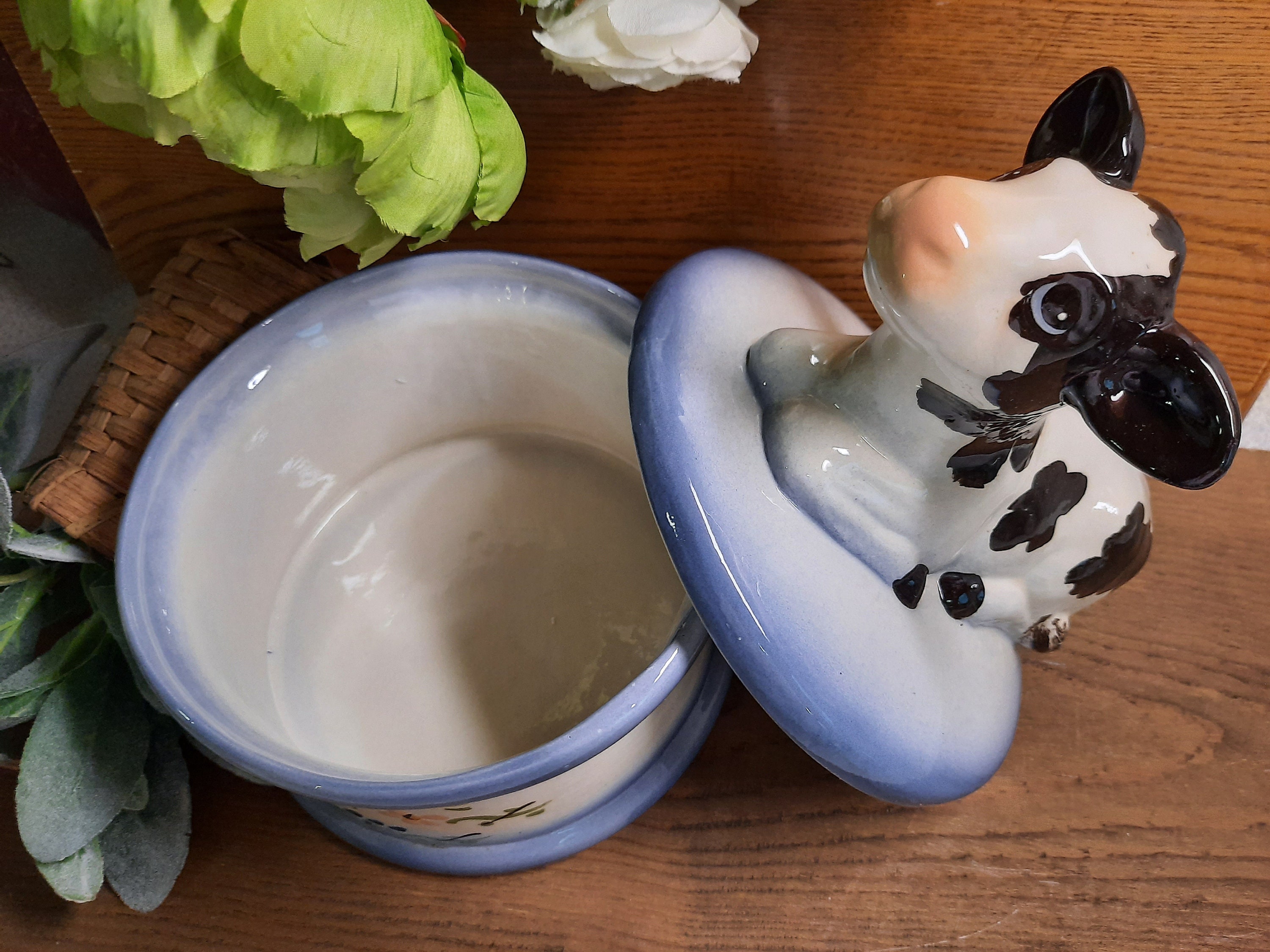 Cow Ceramic Tea Container - Etsy