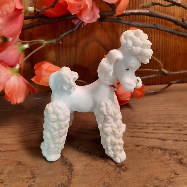 Vintage Chalkware Poodle Figurine, Miniature Dog Sculpture - Etsy