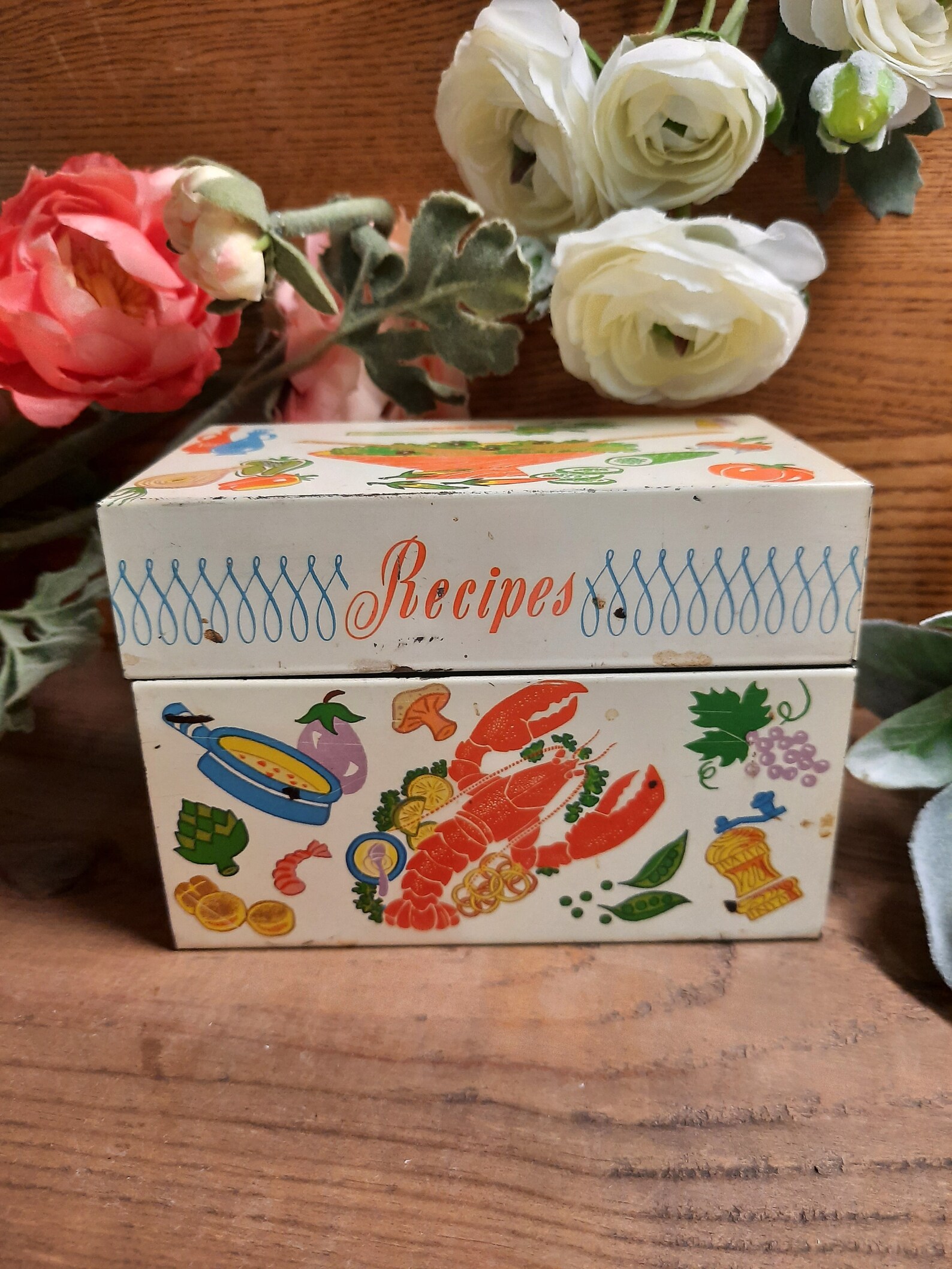 Vintage Metal Recipe Box - Etsy