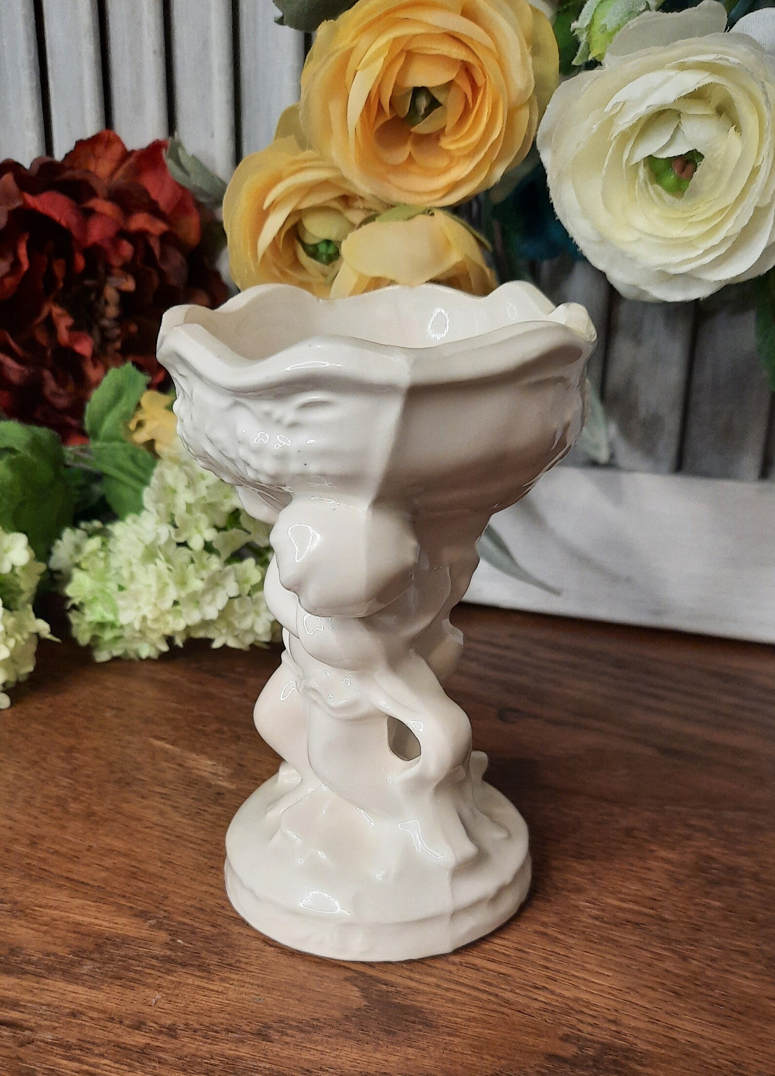 Vintage Cherub Vase - Etsy
