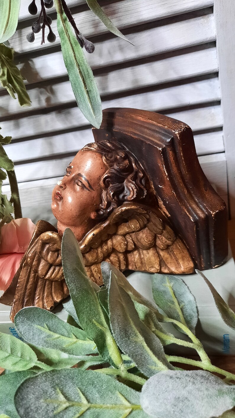 Vintage Chalkware Angel Shelf - Etsy