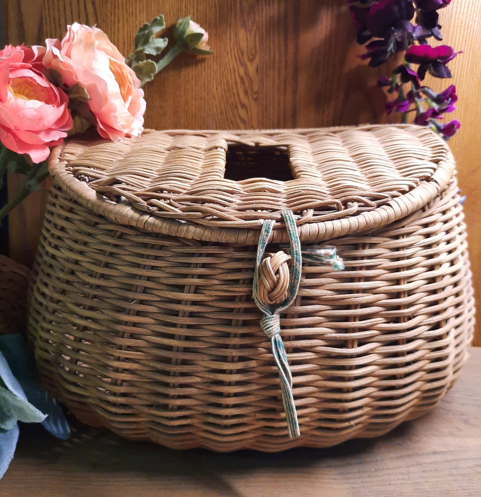 Vintage Fishing Basket - Etsy