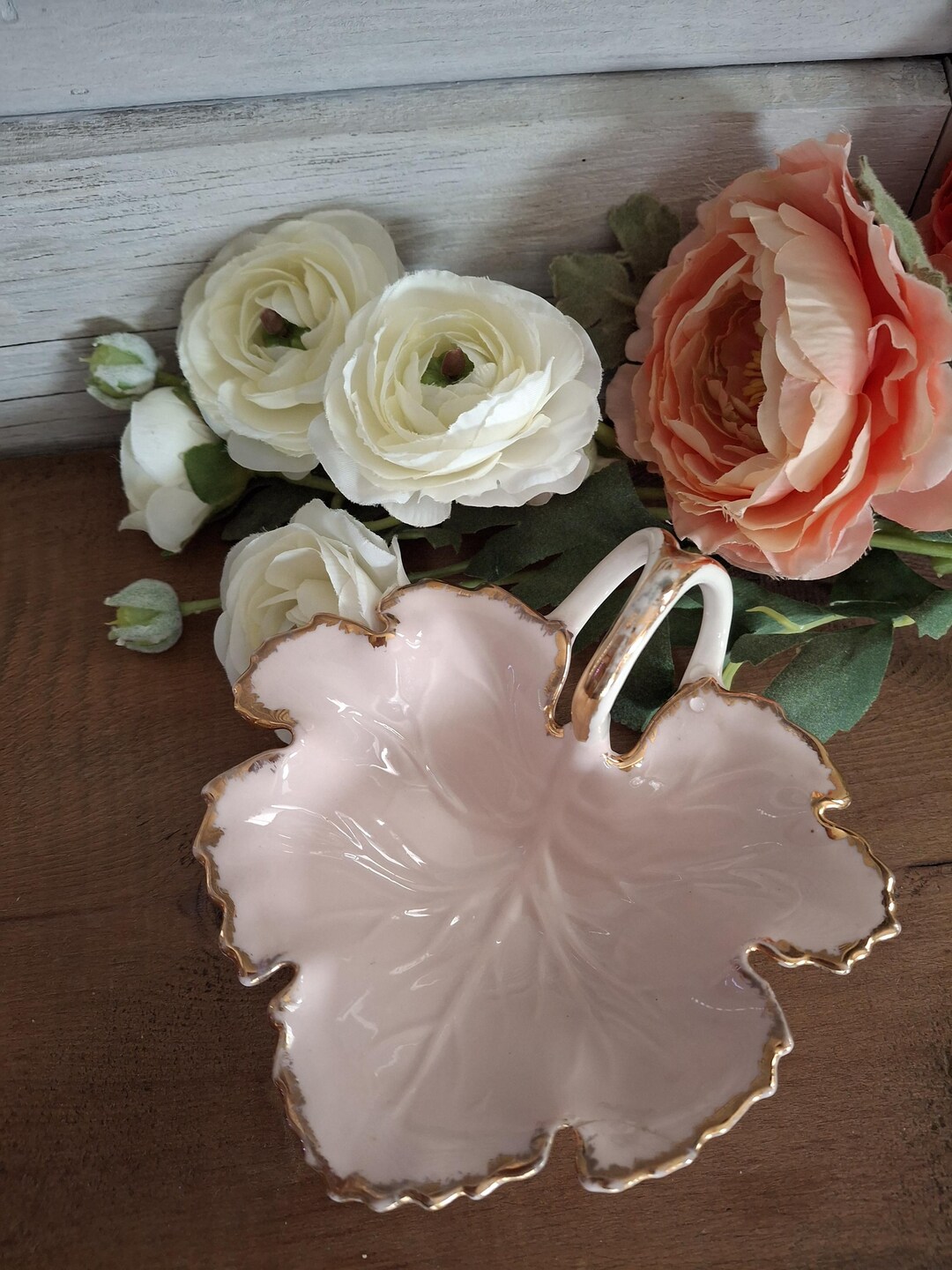 Vintage Pink Scalloped Edge Dish - Etsy