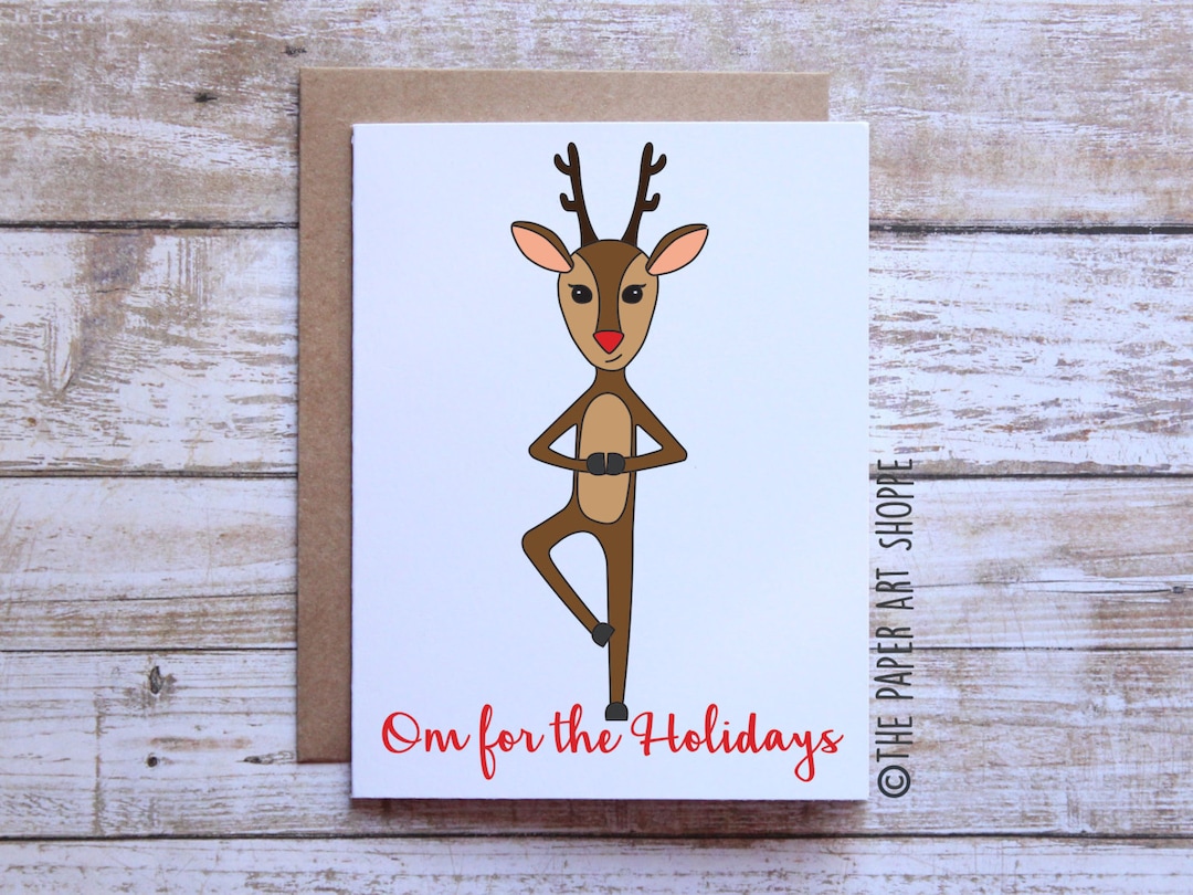 Funny Christmas Card, Om for the Holidays, Yoga Christmas, Yoga ...