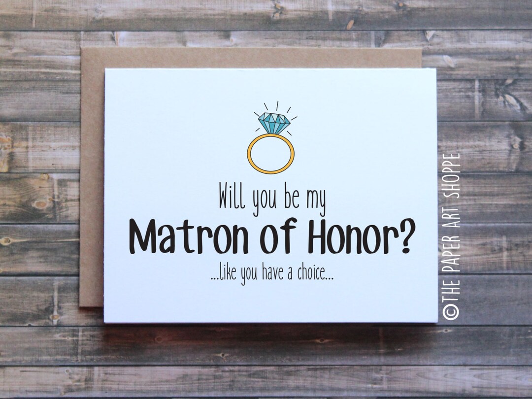 Funny Will You Be My Matron of Honor Card Wedding Card - Etsy