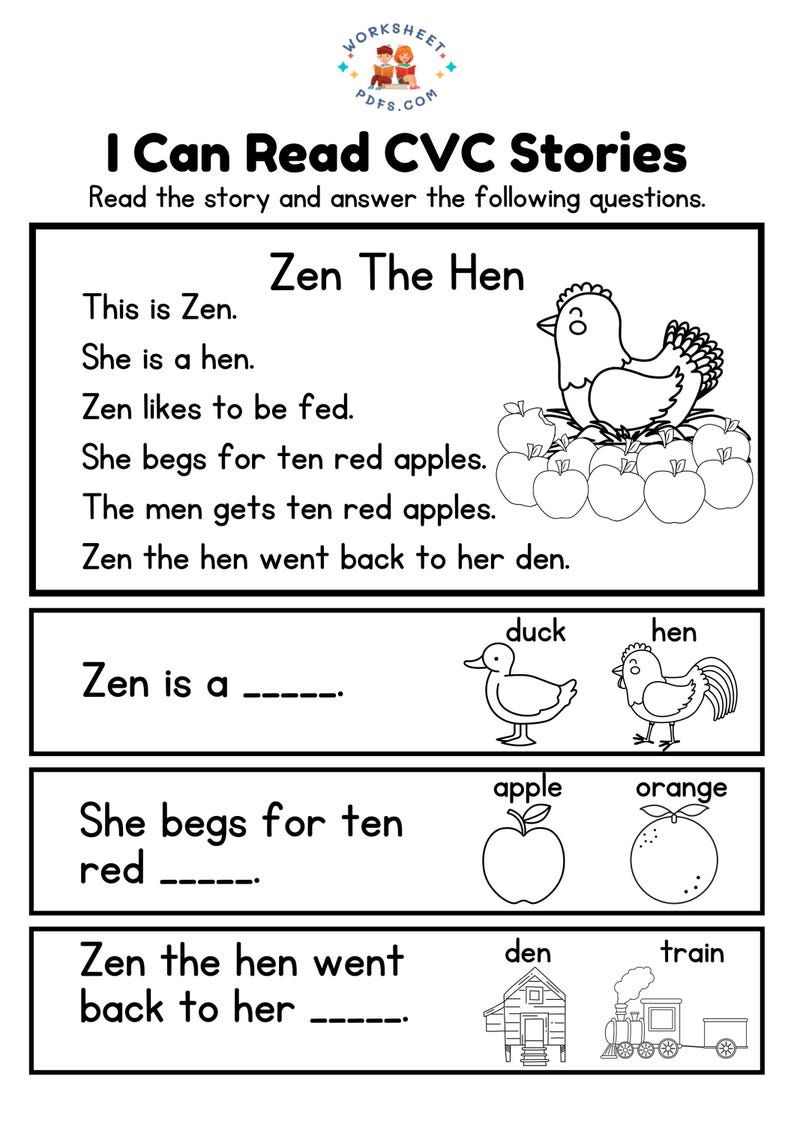 CVC Stories for Kids: Engaging Early Literacy Adventures - Etsy