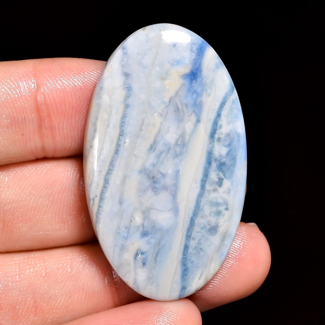 Natural Blue Scheelite Oval Shape Cabochon Loose Gemstone for Making ...