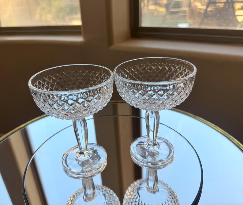 Vintage Coupe Glasses, Marked 1800 Cristalino, Tequila Gift, Margarita ...