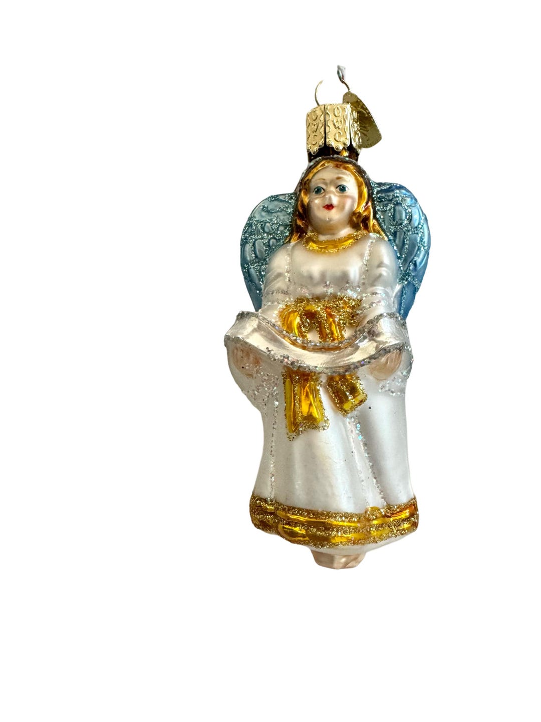 Vintage Old World Glass Angel Ornament, Glad Tiding Angel Ornament ...
