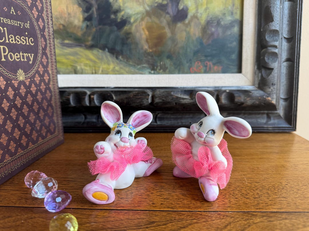 Vintage Easter Decor, Ballet Bunnies, Dancing Easter Bunnies, Easter ...