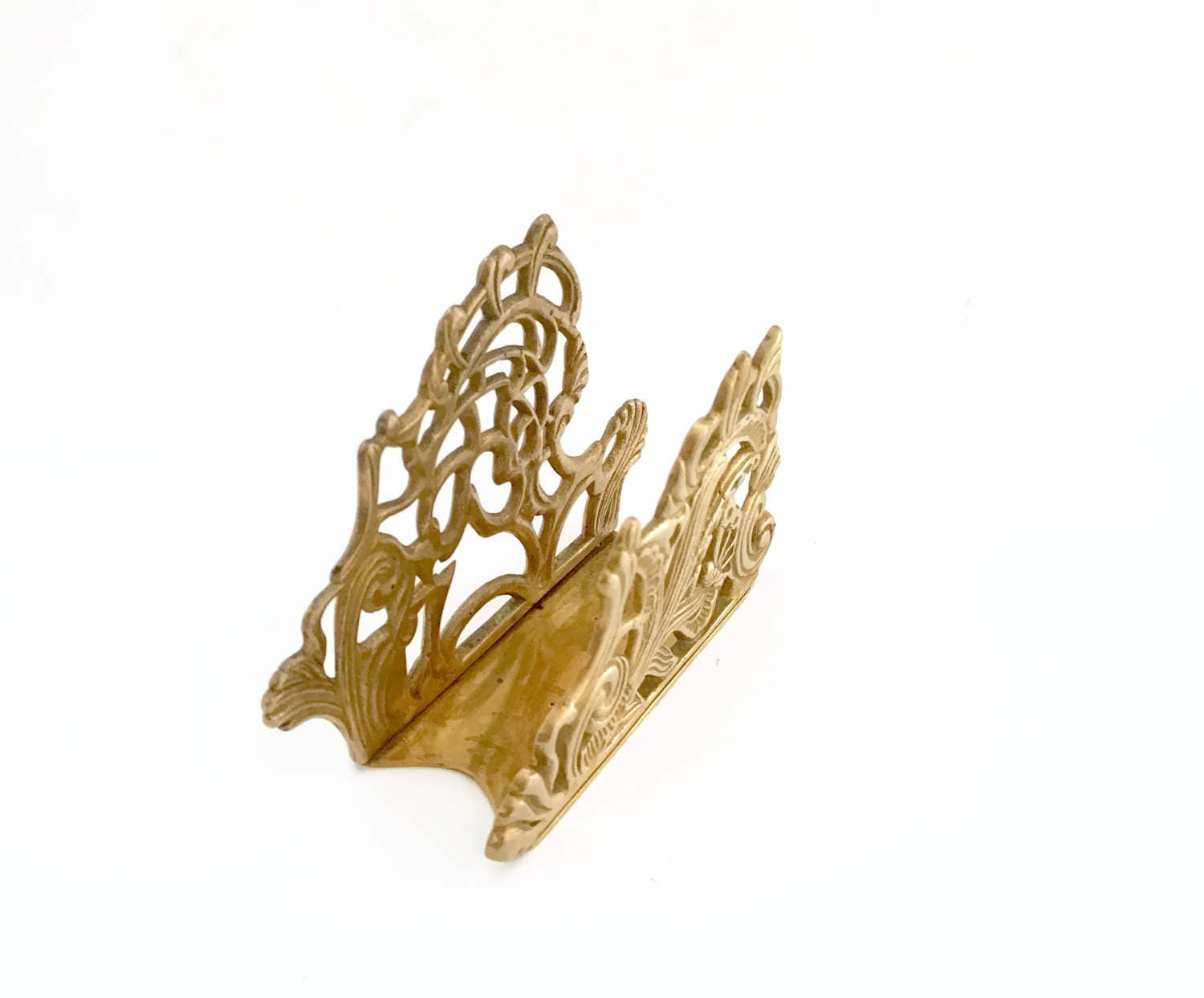 Vintage Brass Computer Stand Letter Holder Hollywood | Etsy