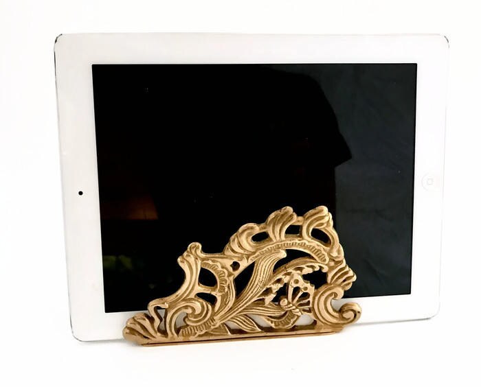 Vintage Brass Computer Stand Letter Holder Hollywood | Etsy