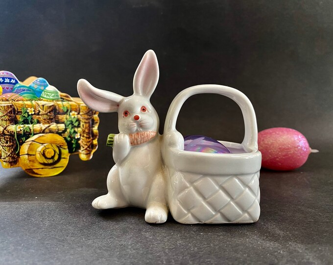 Vintage Fitz and Floyd Easter Bunny With Carrot and Basket, Easter ...