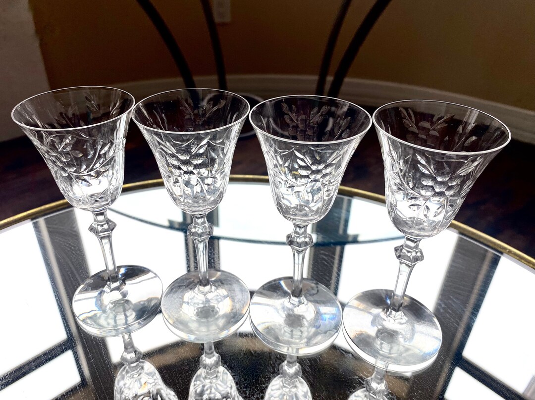Vintage Long Stem Shot Glass Set Art Deco Shot Glasses Etsy