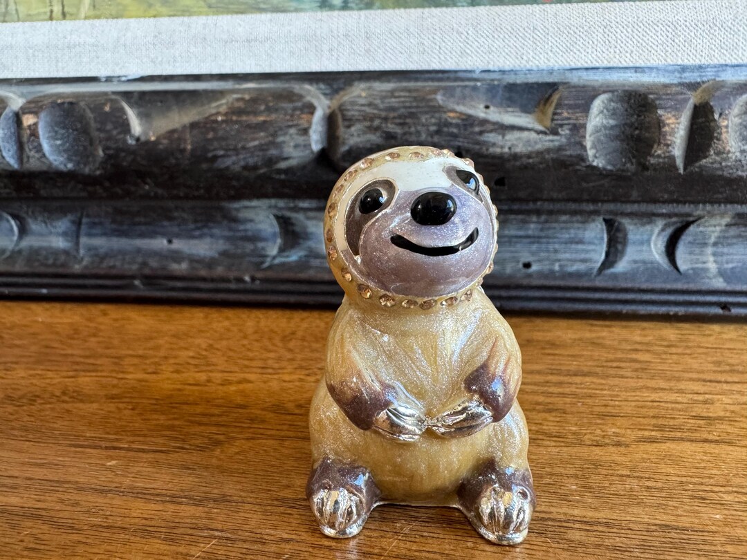 Vintage Sloth Trinket Box, Treasure Box, Pill Box, Fairy Box ...