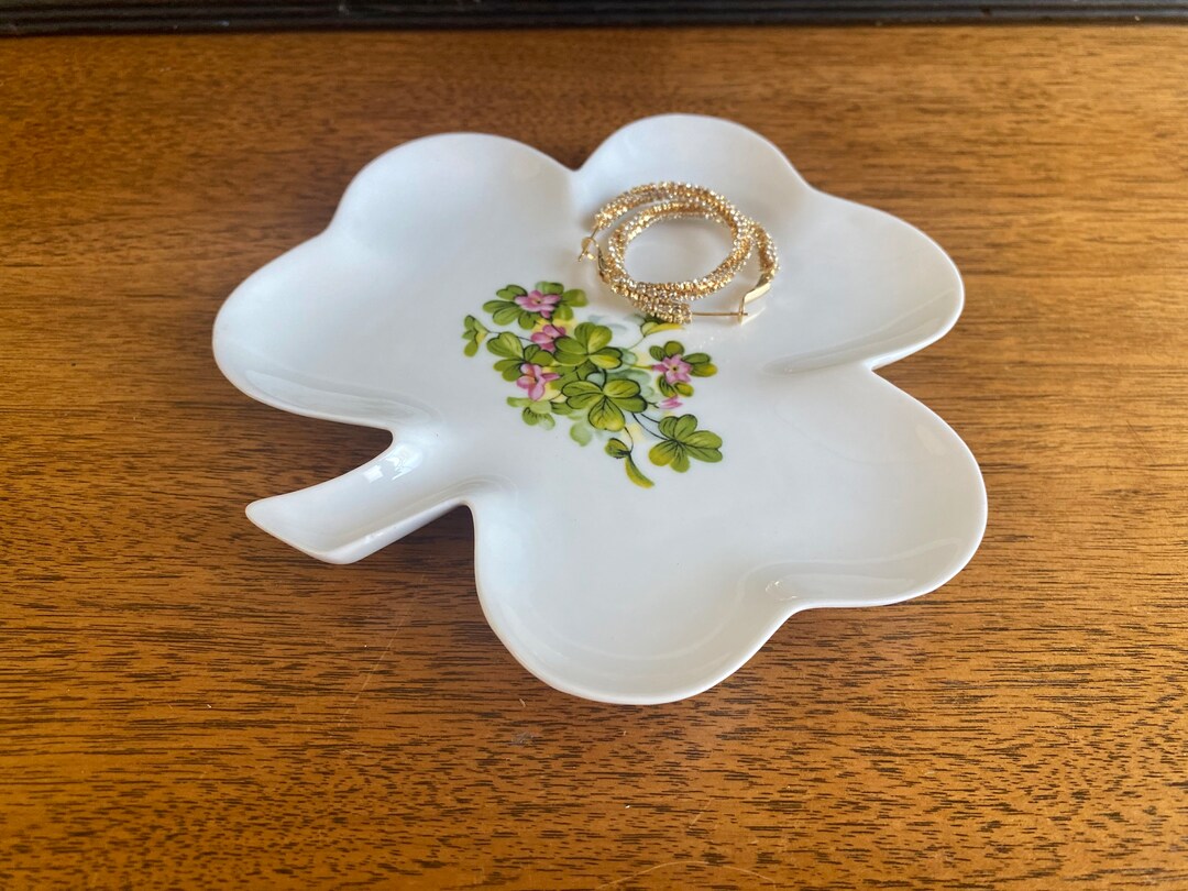 Vintage Irish Shamrock Ceramic Clover Tray, Irish Gift, Ireland ...